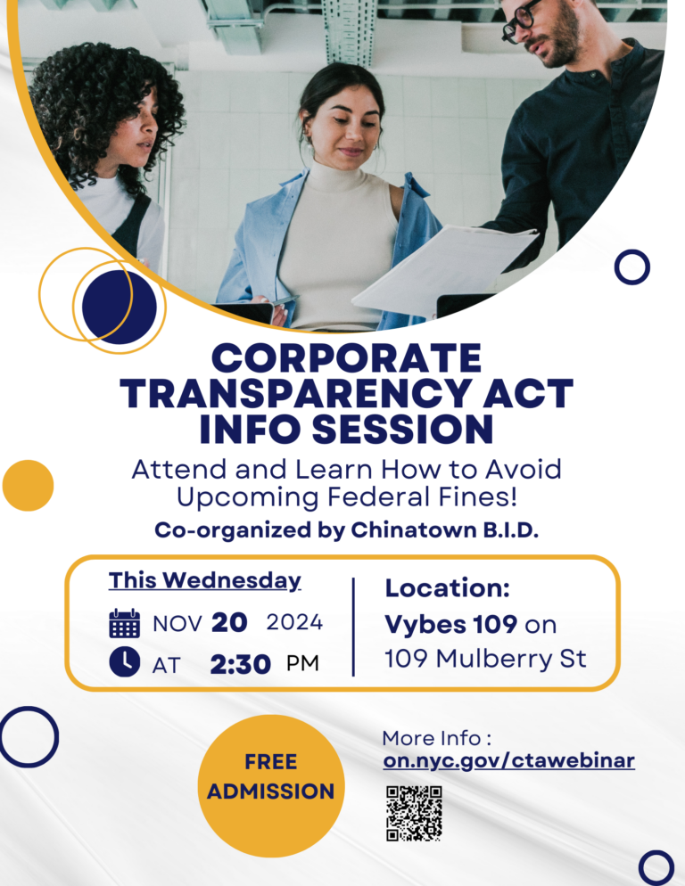 Corporate Transparency Act (CTA) Info Session - Chinatown NYC